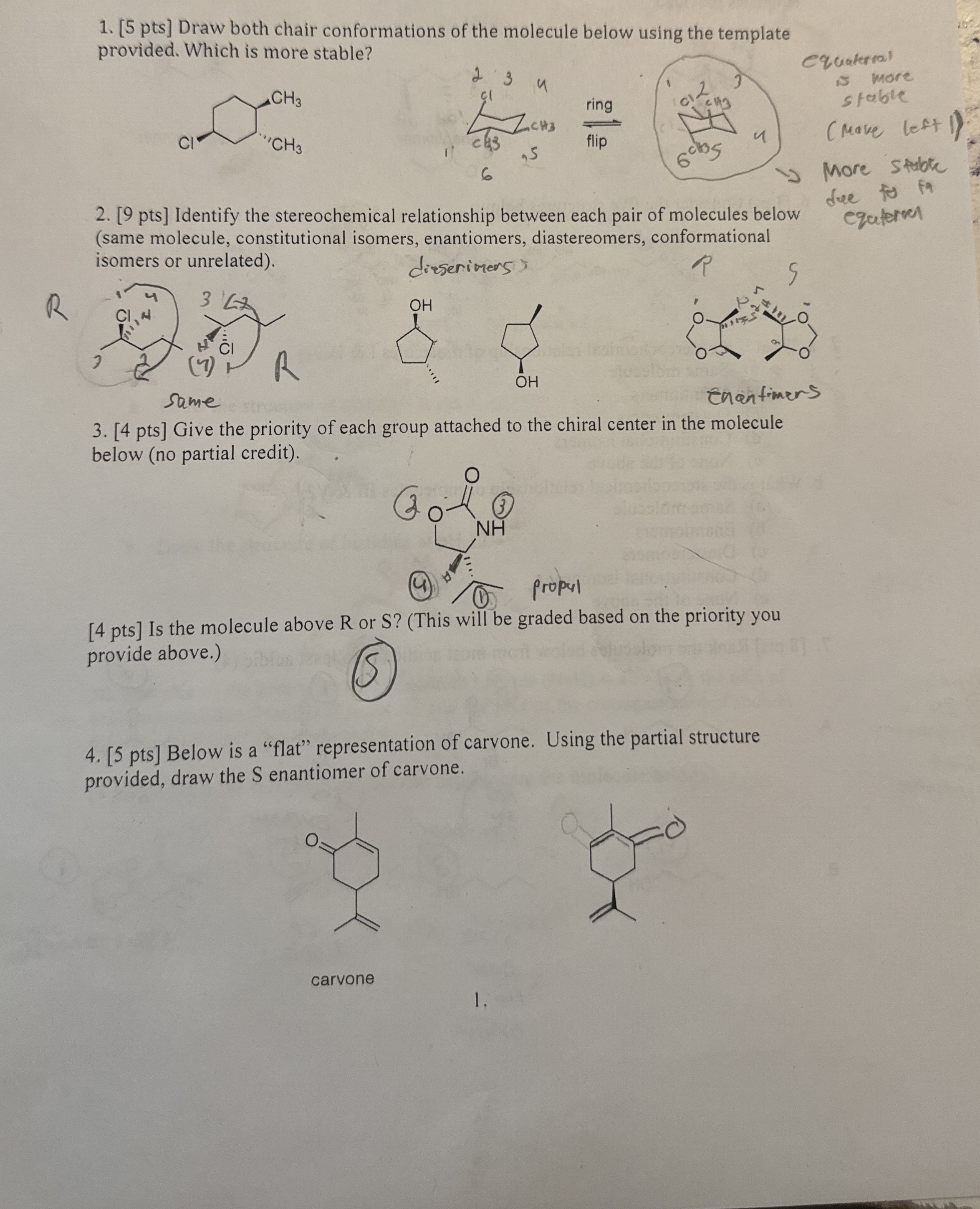 Solved [5 ﻿pts] ﻿Draw both chair conformations of the | Chegg.com
