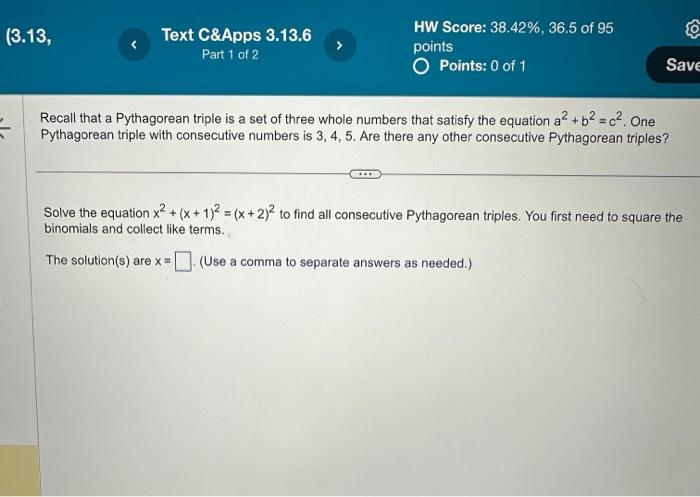 Solved Recall that a Pythagorean triple is a set of three | Chegg.com