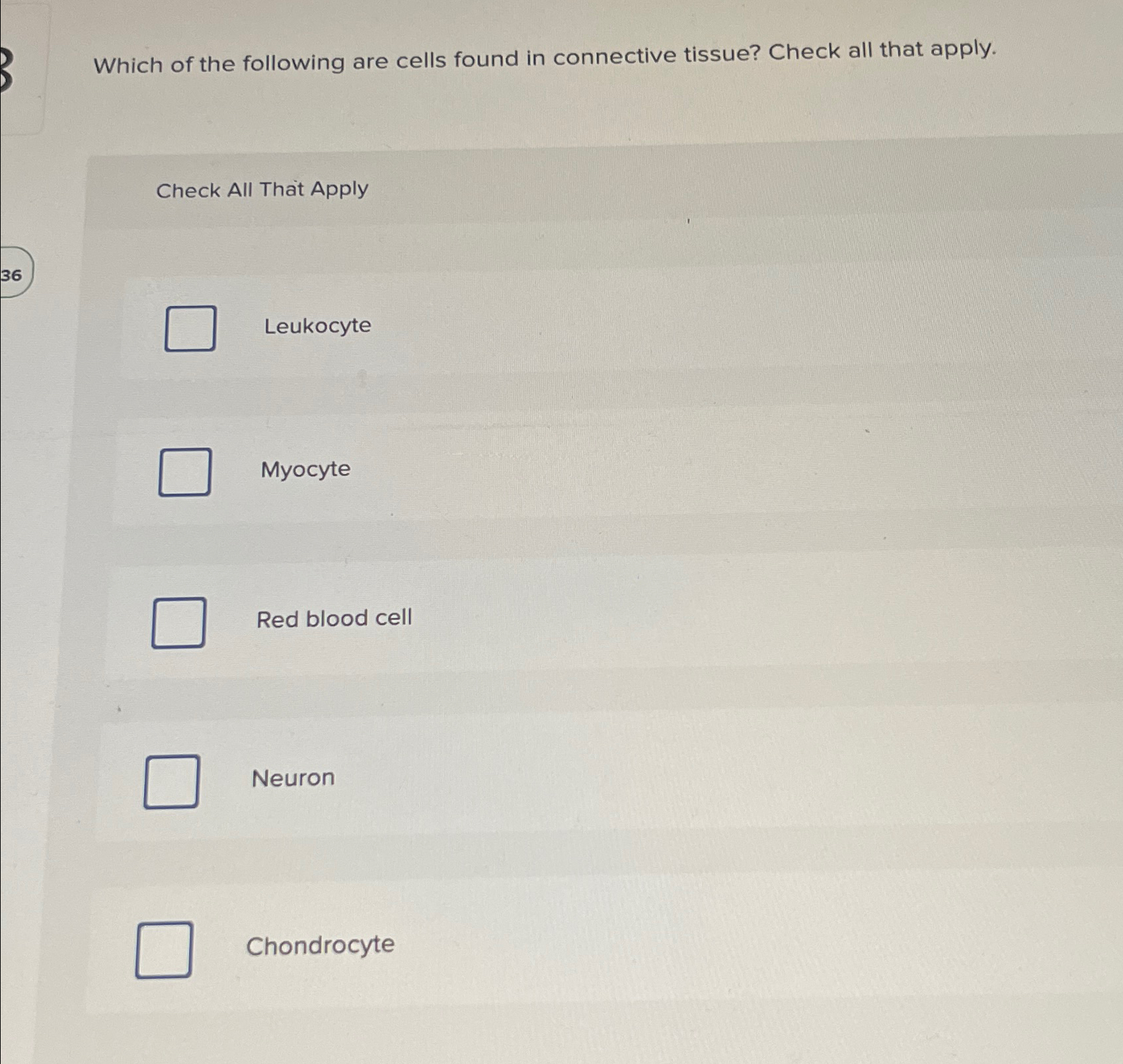 Solved Which of the following are cells found in connective | Chegg.com