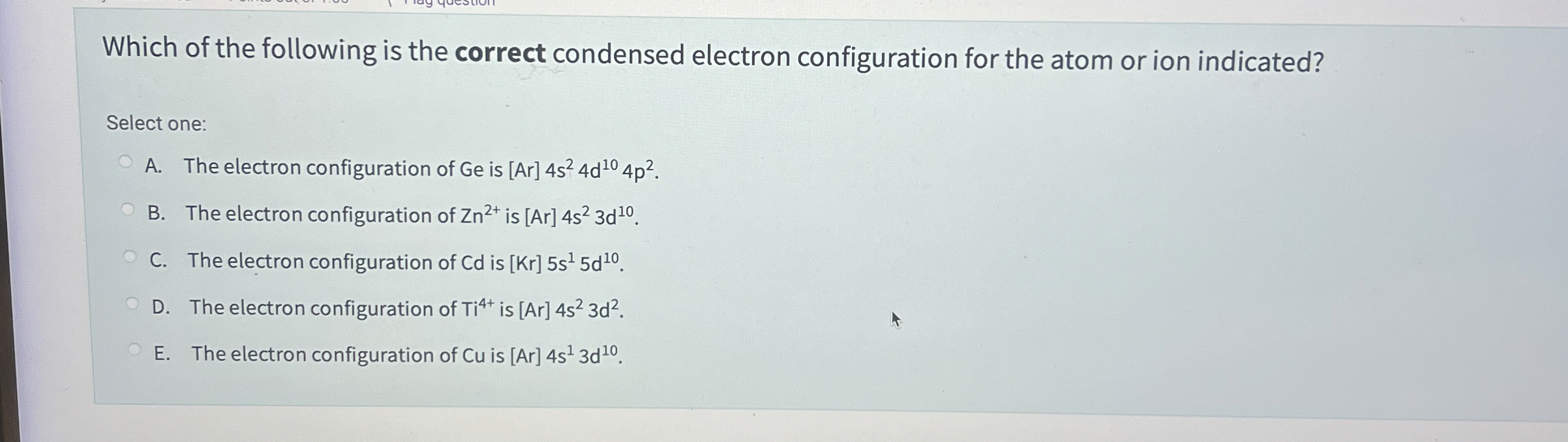 Solved Which of the following is the correct condensed | Chegg.com