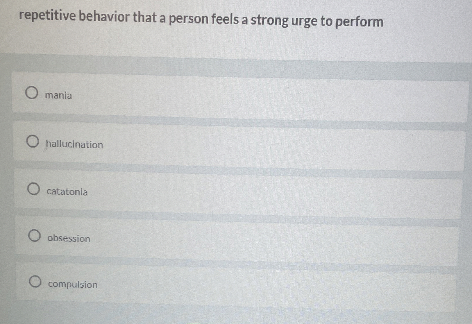Solved repetitive behavior that a person feels a strong urge | Chegg.com