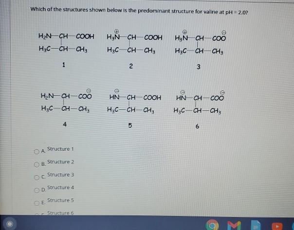 Solved Which of the structures shown below is the | Chegg.com