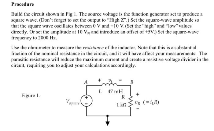 Solved Build the circuit shown in Fig 1. The source voltage | Chegg.com