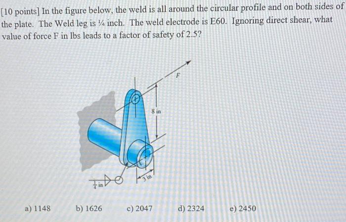 [10 points] In the figure below, the weld is all | Chegg.com