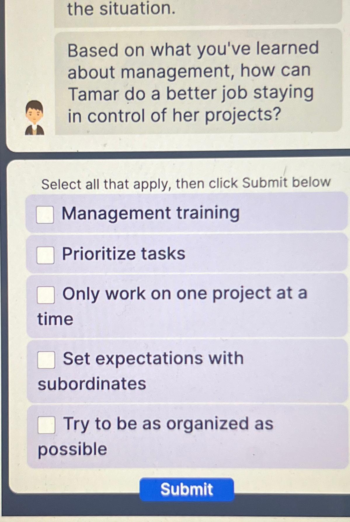 Solved the situation.Based on what you've learned about | Chegg.com