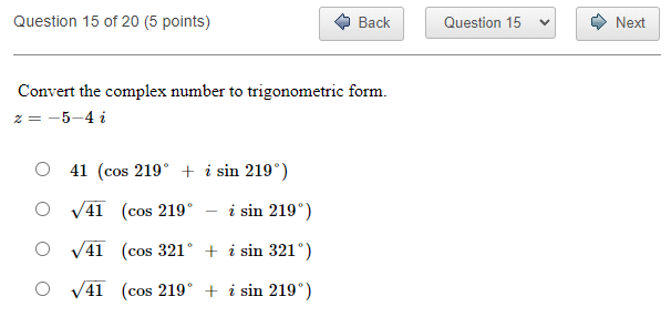 Solved Convert the complex number to trigonometric | Chegg.com