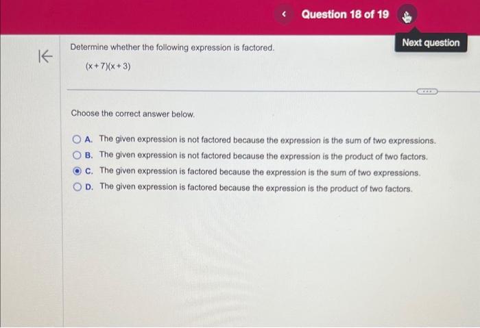 Solved Determine whether the following expression is | Chegg.com