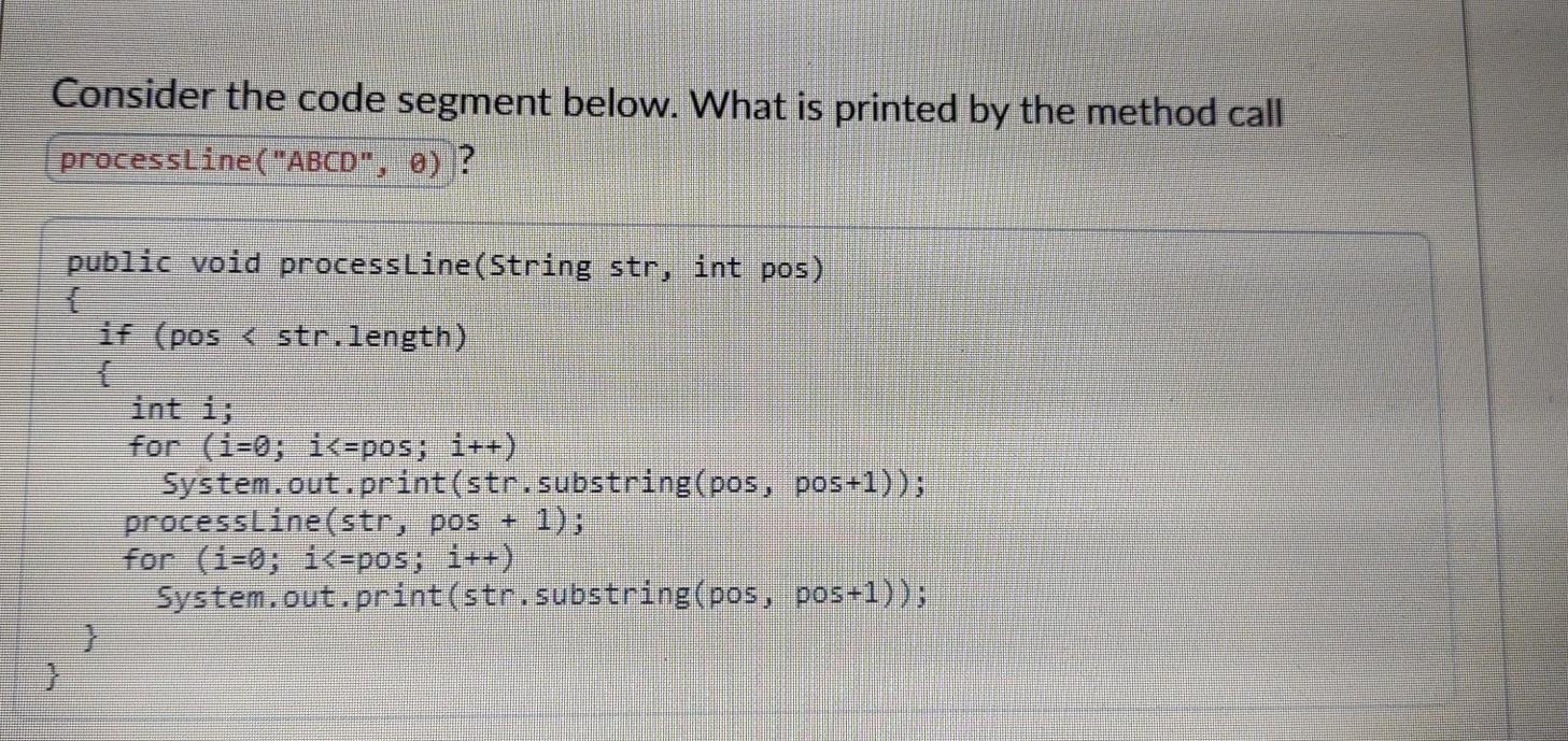 Solved Consider the code segment below. What value is | Chegg.com