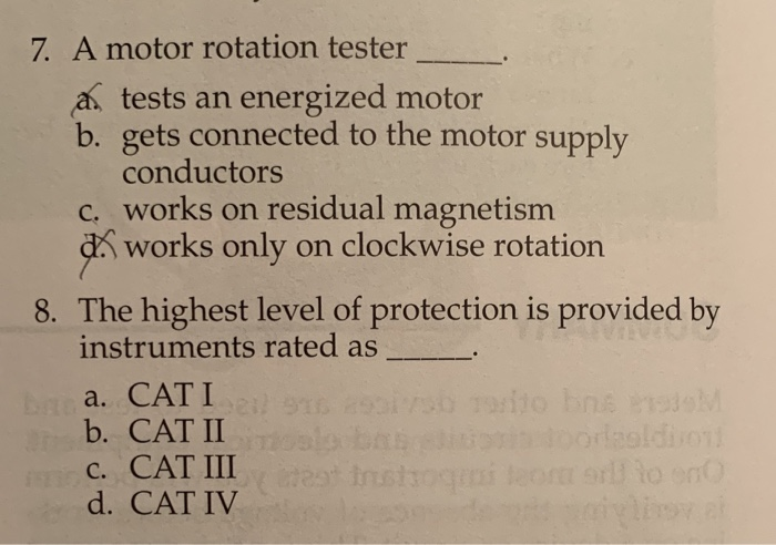 Solved 7. A motor rotation tester a tests an energized motor | Chegg.com