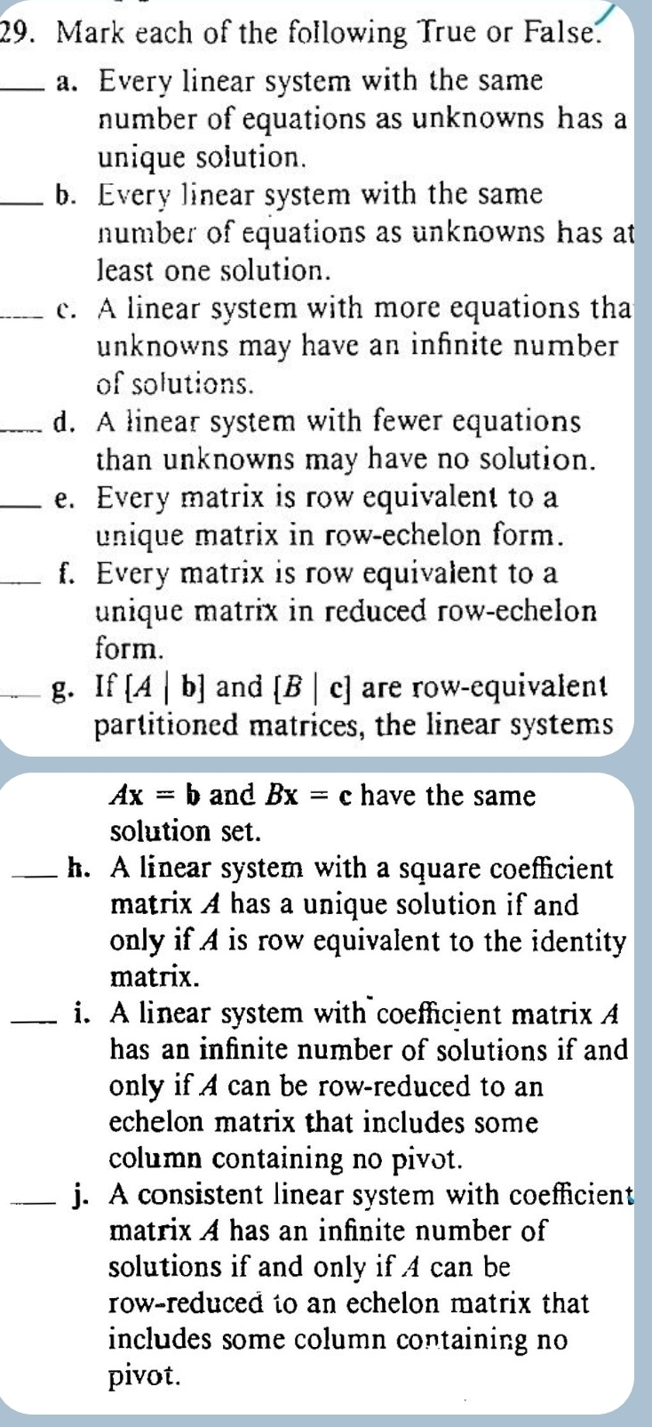 Solved Mark each of the following True or False.q, ﻿a. | Chegg.com