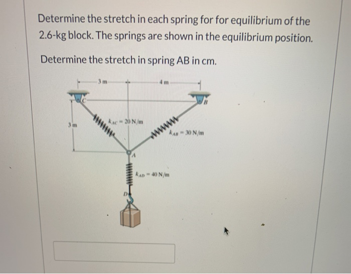 Solved Determine the stretch in each spring for for | Chegg.com