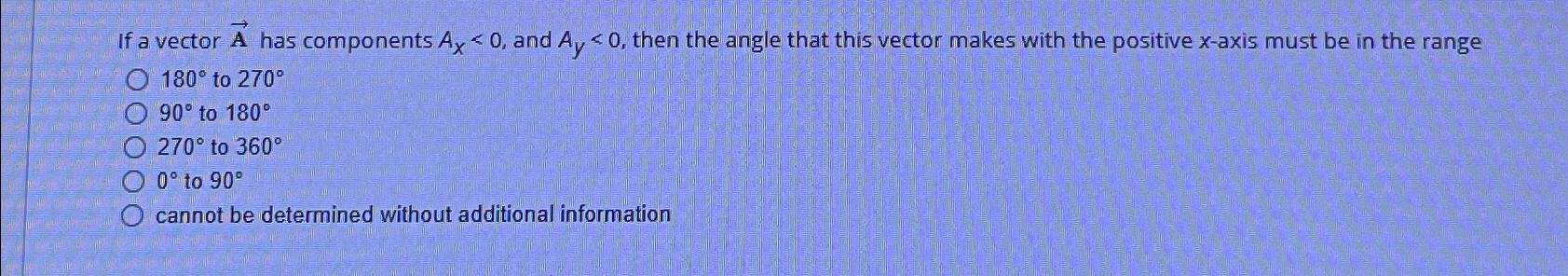 Solved If a vector vec(A) ﻿has components Ax