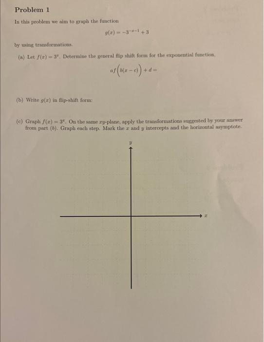 Solved In this problem we aim to graph the function | Chegg.com