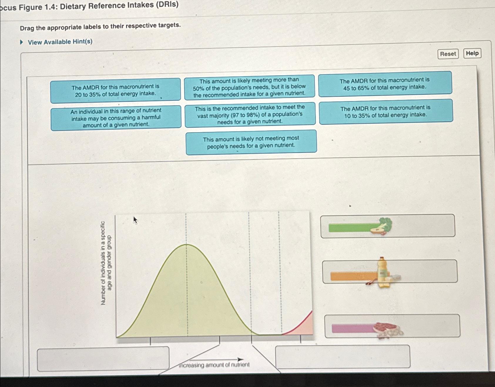 Solved pcus Figure 1.4: Dietary Reference Intakes (DRIs)Drag | Chegg.com