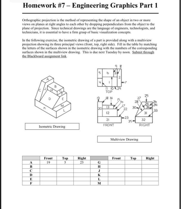 Solved Homework #7 - Engineering Graphics Part 1 | Chegg.com