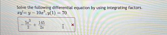 Solved Solve the following differential equation by using | Chegg.com