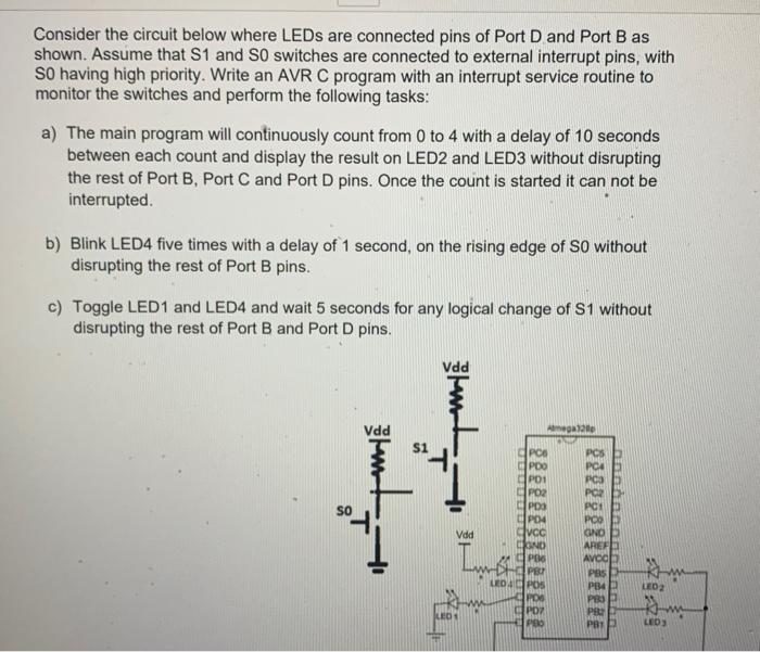 Solved Consider the circuit below where LEDs are connected | Chegg.com