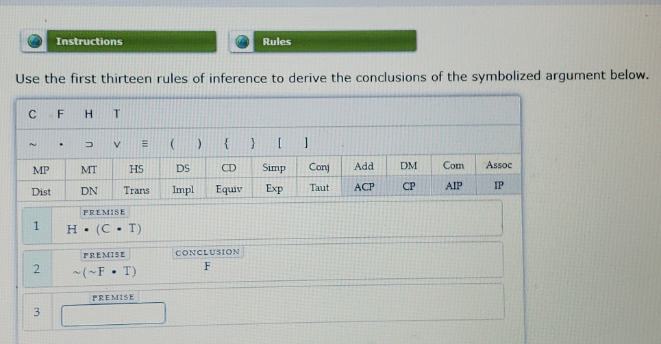 Solved Instructions Rules Use the first thirteen rules of | Chegg.com