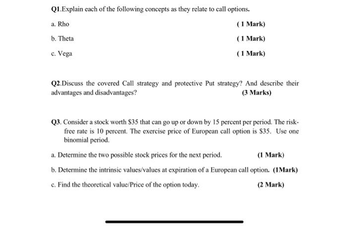 Q1.Explain each of the following concepts as they | Chegg.com