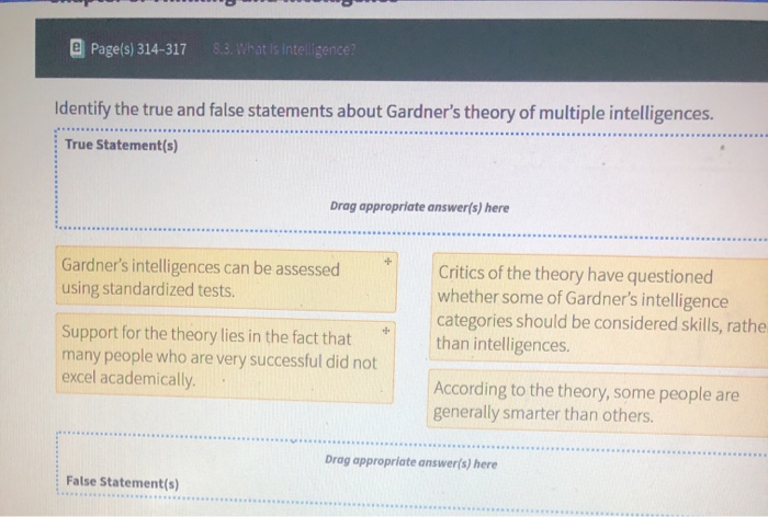 Solved 8.3. What is intellgence? e Page(s) 314-317 Identify | Chegg.com