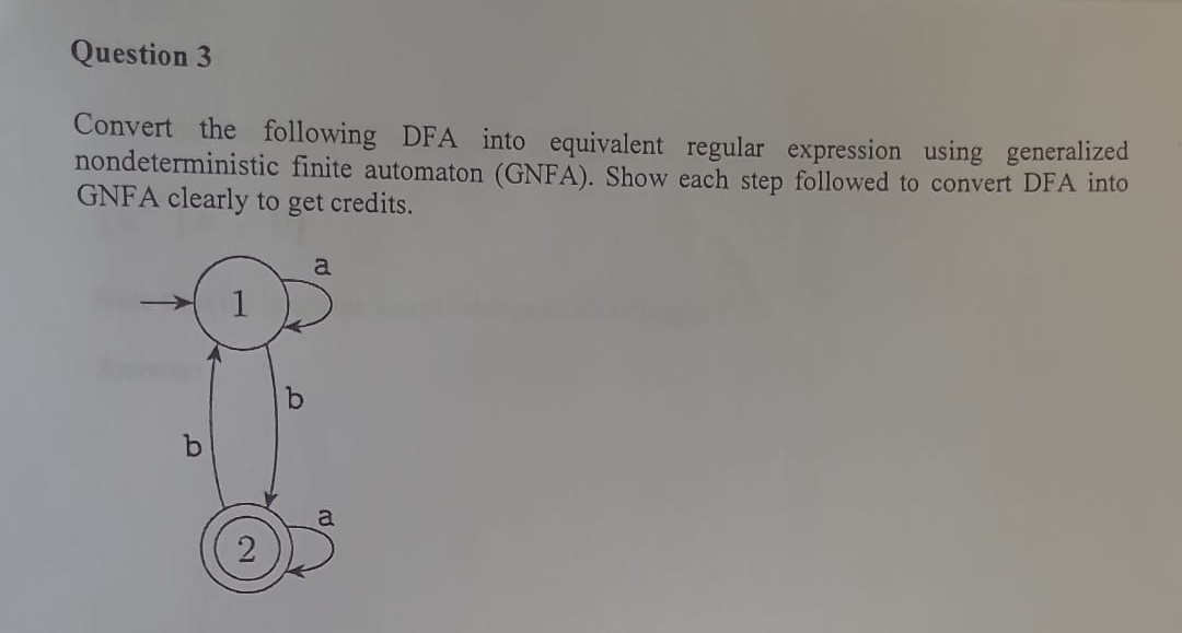 Solved Question 3Convert the following DFA into equivalent | Chegg.com