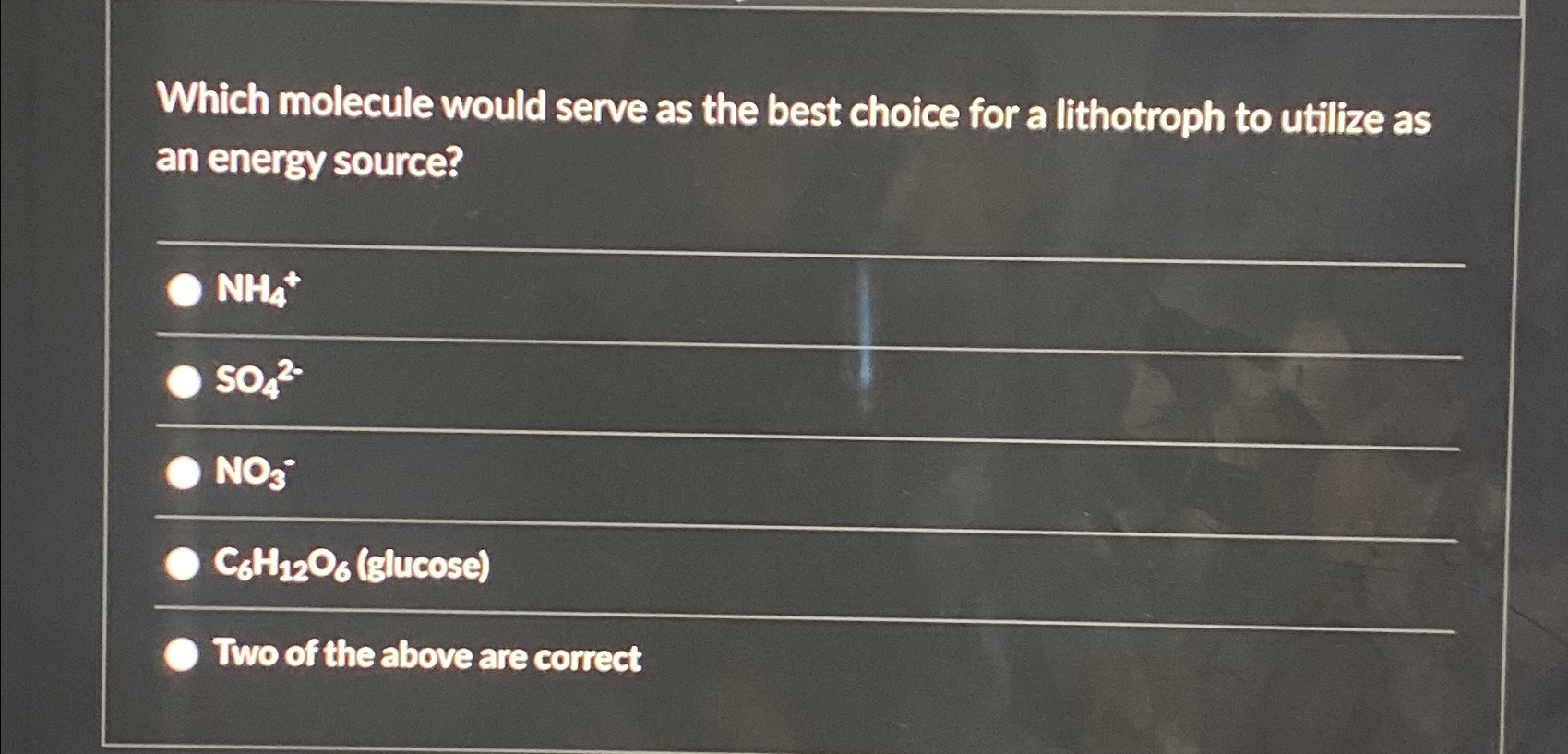 Solved Which molecule would serve as the best choice for a | Chegg.com