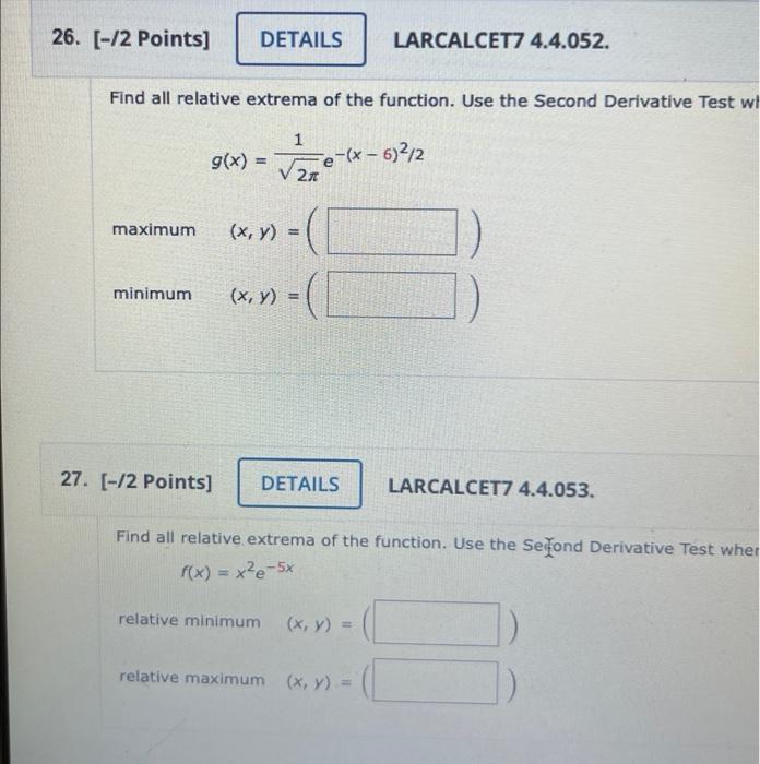 Solved Find all relative extrema of the function. Use the | Chegg.com