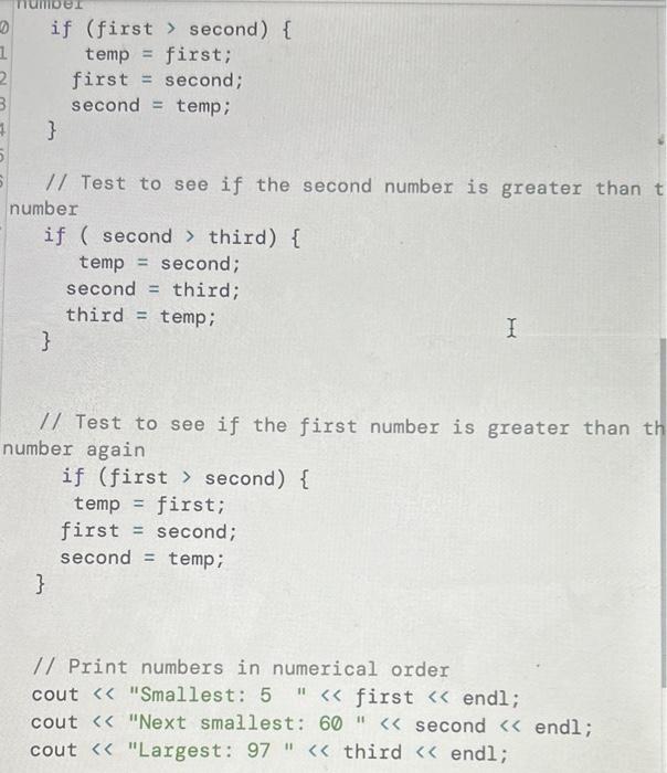 Solved which part of my code is incorrect? is the int temp | Chegg.com
