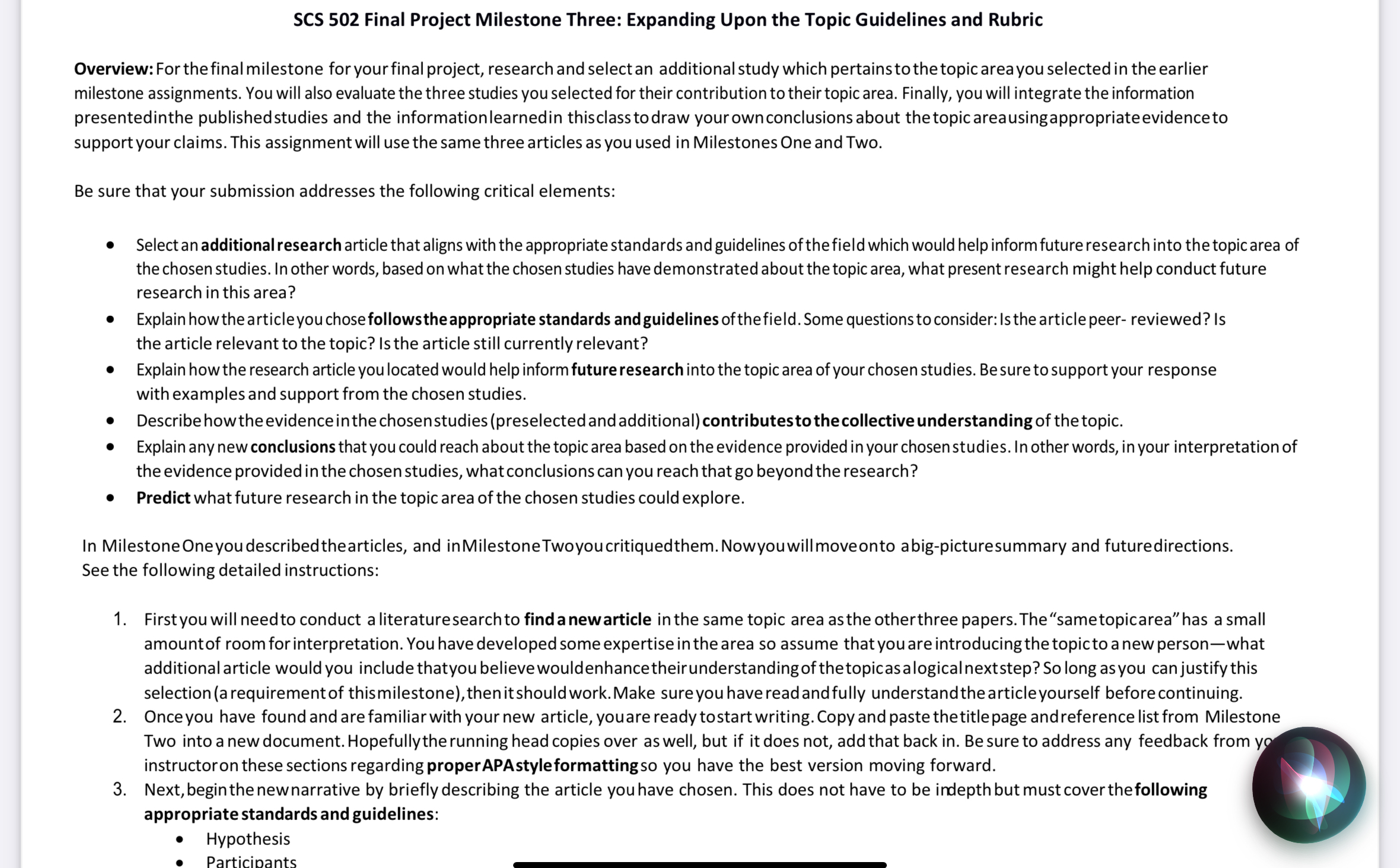 Solved SCS 502 ﻿Final Project Milestone Three: Expanding | Chegg.com