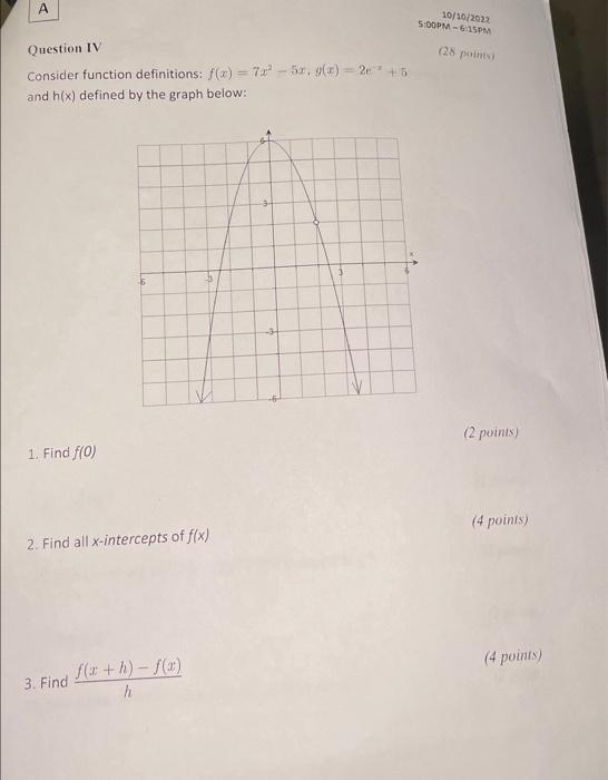 Solved Question IV Consider function definitions: | Chegg.com