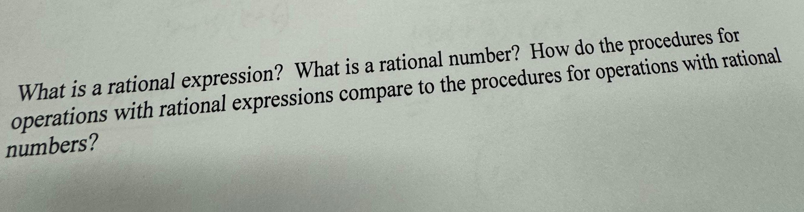 Solved What is a rational expression? What is a rational | Chegg.com