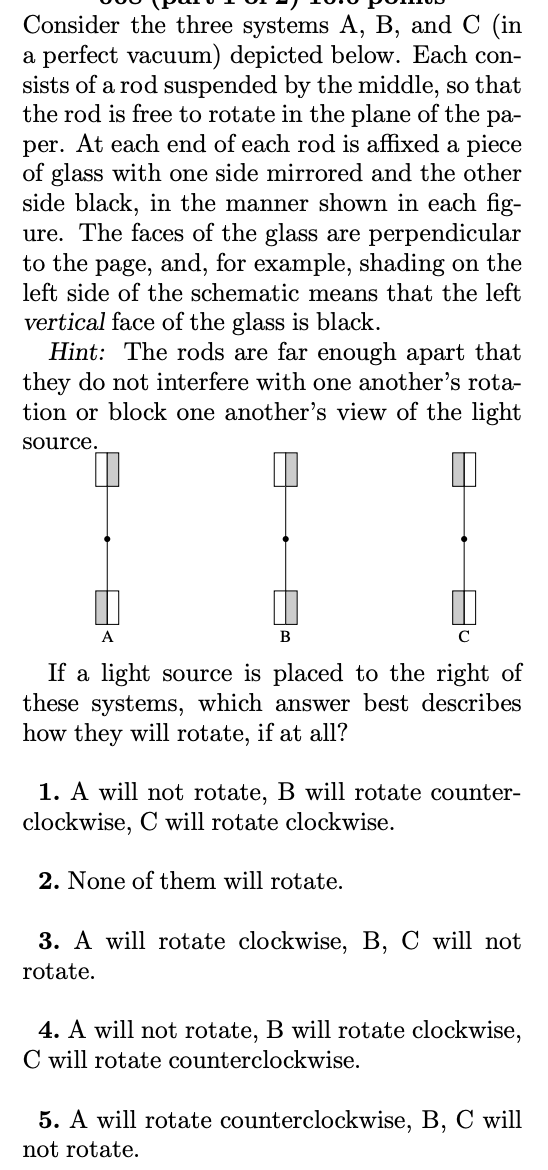 Solved Consider the three systems A, ﻿B, ﻿and C (in a | Chegg.com