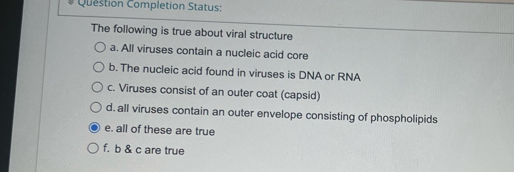 Solved Question Completion Status:The following is true | Chegg.com