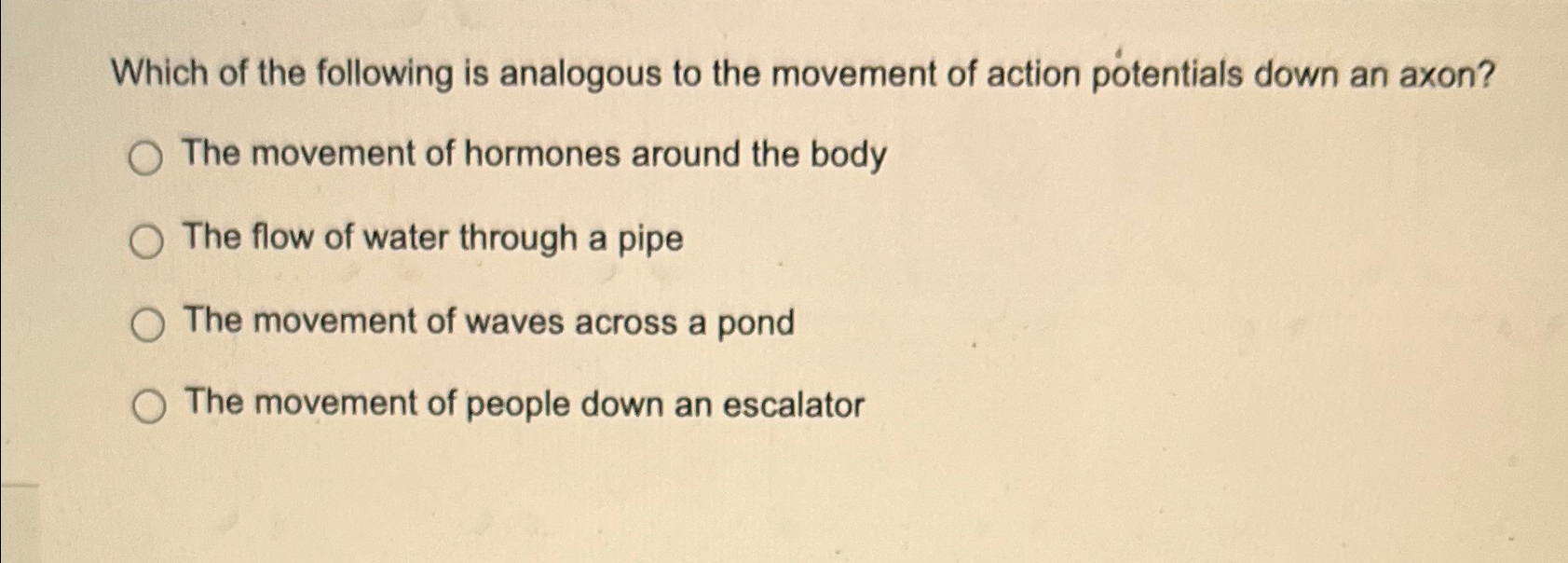 Solved Which of the following is analogous to the movement | Chegg.com
