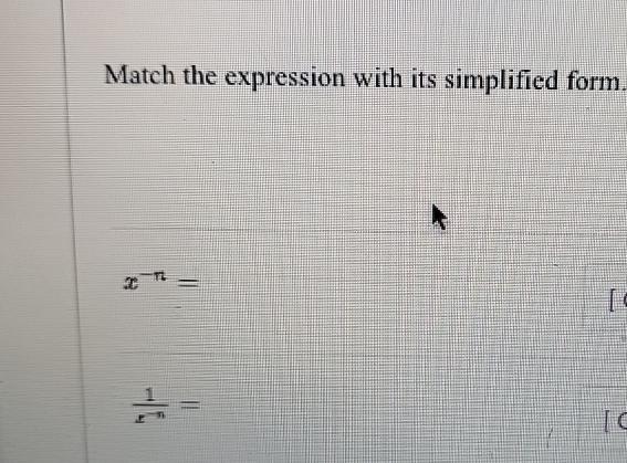 Solved Match the expression with its simplified | Chegg.com
