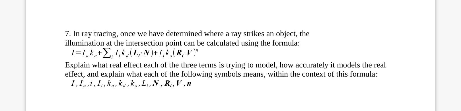 Solved In ray tracing, once we have determined where a ray | Chegg.com