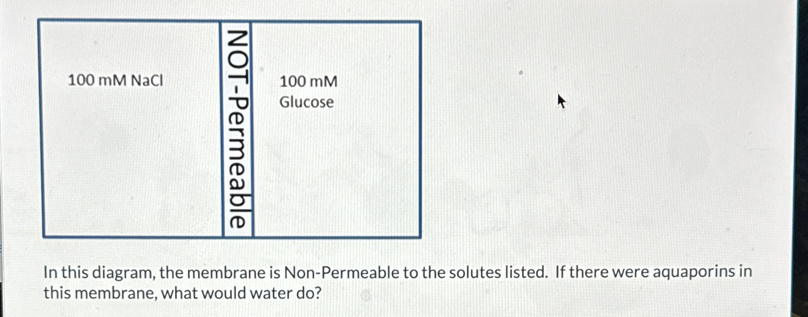 Solved In this diagram, the membrane is Non-Permeable to the | Chegg.com