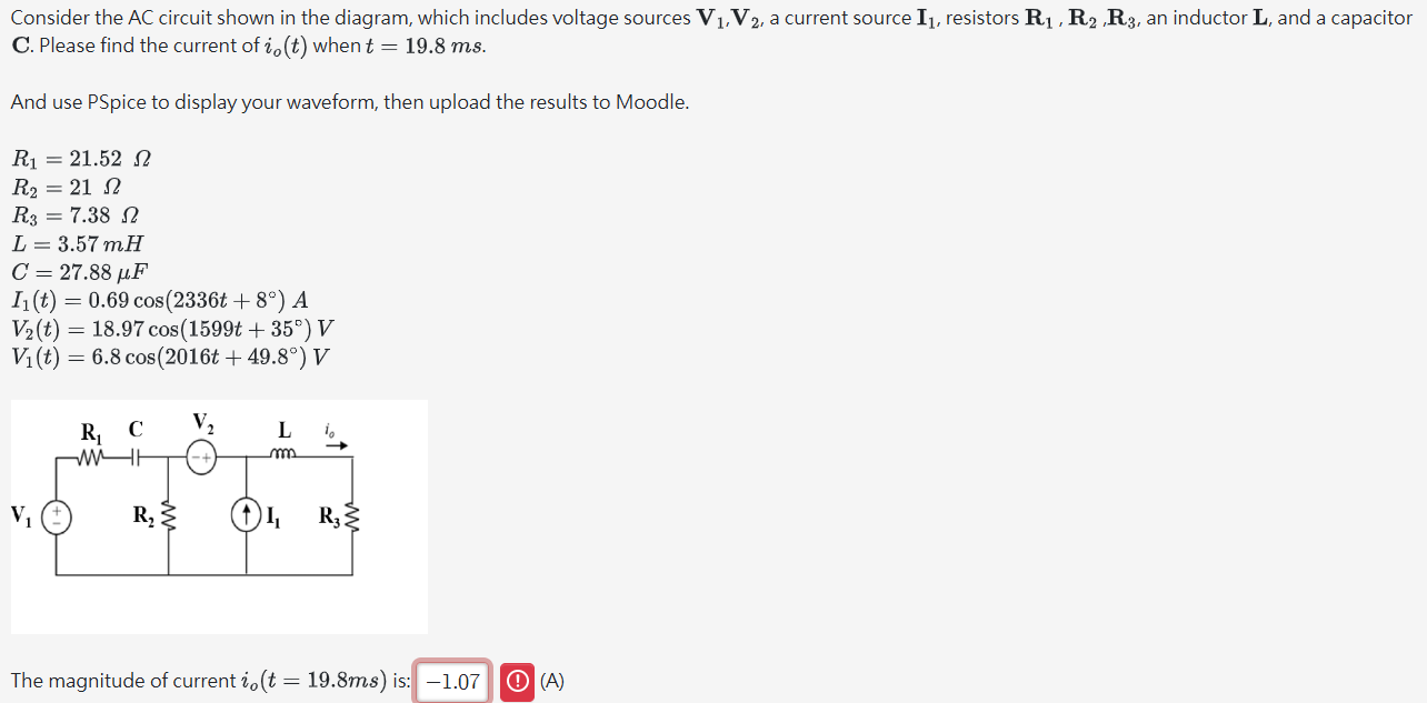 Consider the AC ﻿circuit shown in ﻿the diagram, which | Chegg.com