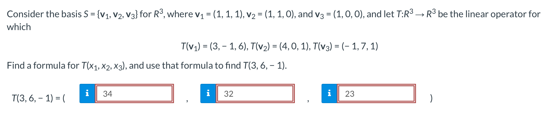 Solved Consider the basis S={v1,v2,v3} ﻿for R3, ﻿where | Chegg.com
