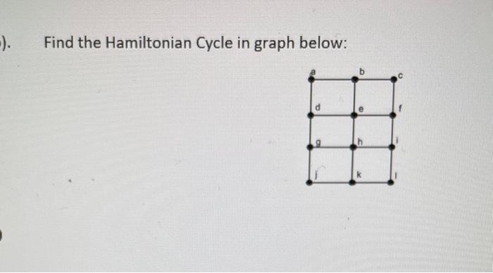 Solved Find the Hamiltonian Cycle in graph below: | Chegg.com