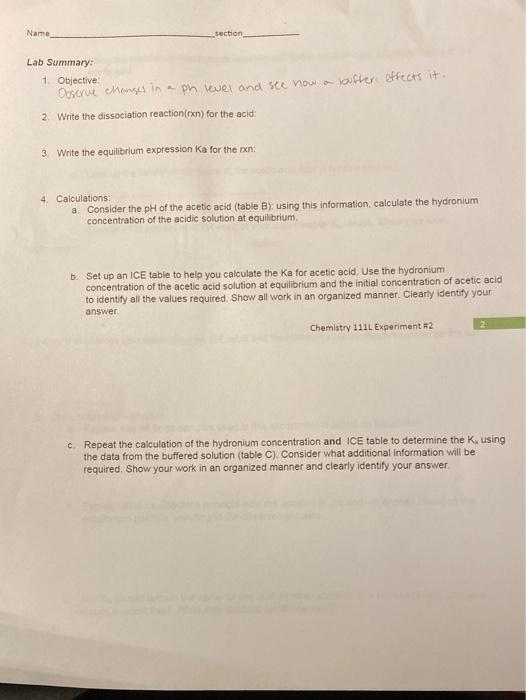 Solved section Name Prelab activities: 1. Read the | Chegg.com