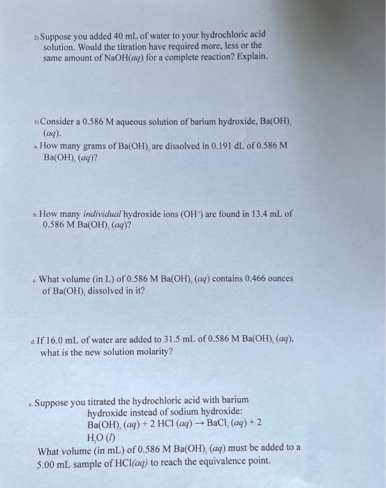 Solved Titration of Hydrochlorie Acid using Beyond Labz Part | Chegg.com