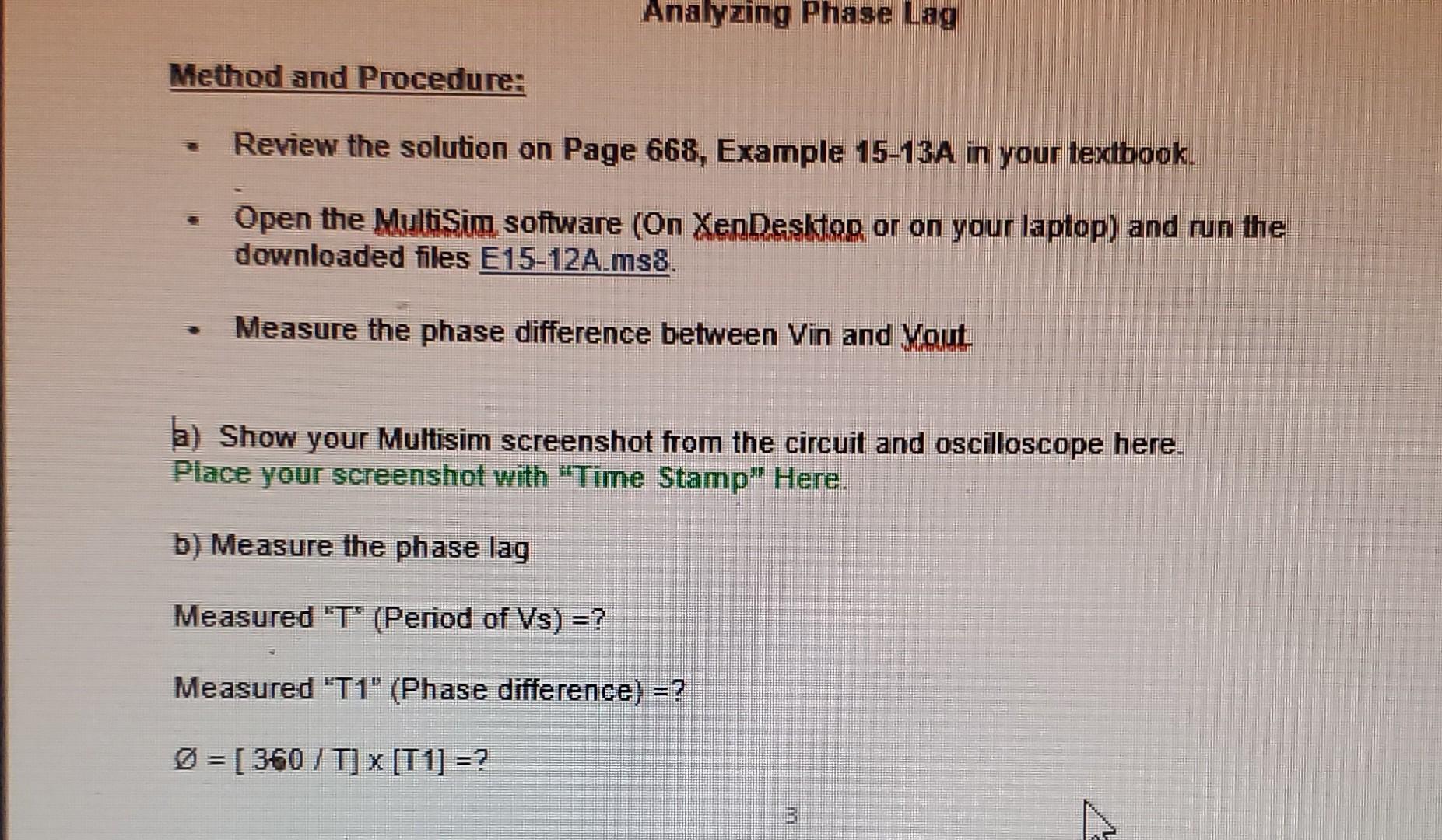 Solved Method and Procedure: - Review the solution on Page | Chegg.com