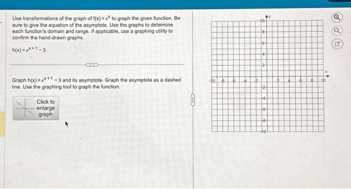 Solved Use transformations of the graph of f(x)=ex to graph | Chegg.com