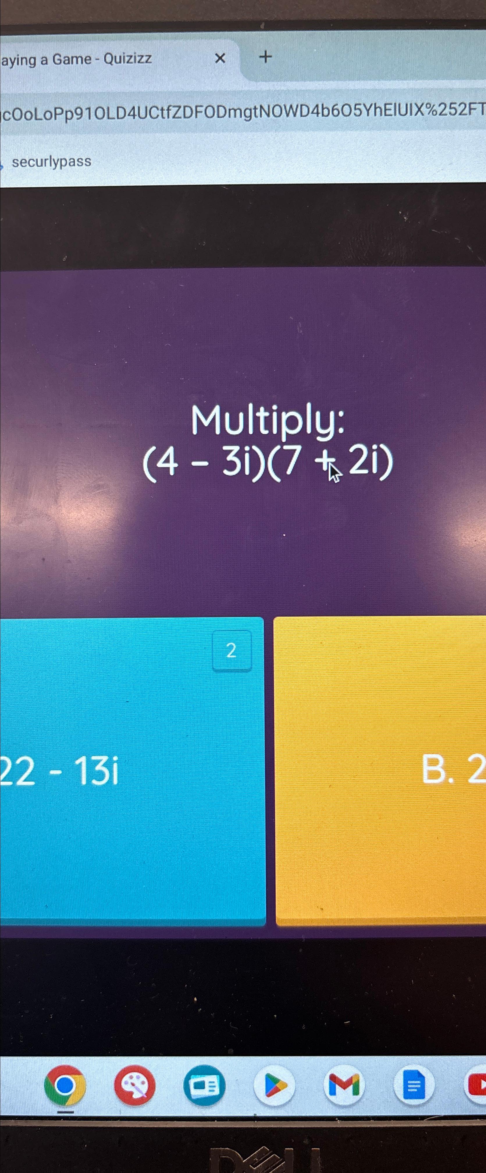 Solved Multiply:(4-3i)(7+2i)222-13iB. 2 | Chegg.com
