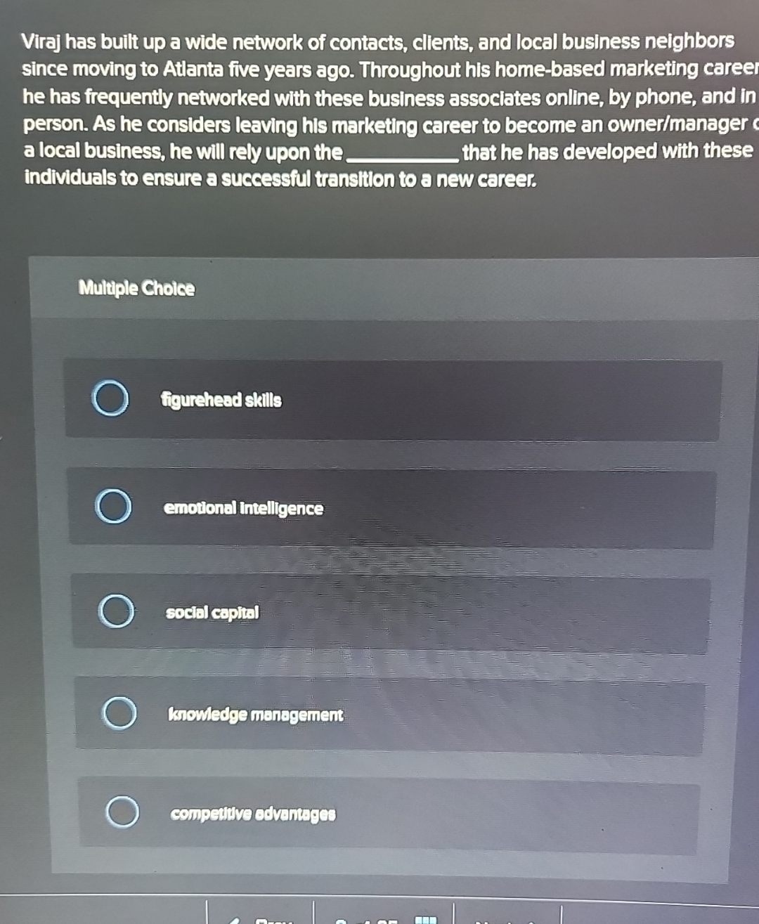Solved Viraj has built up a wide network of contacts, | Chegg.com