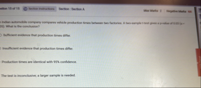 Solved stion 75 ﻿of 15Section InstructionsSection : Section | Chegg.com