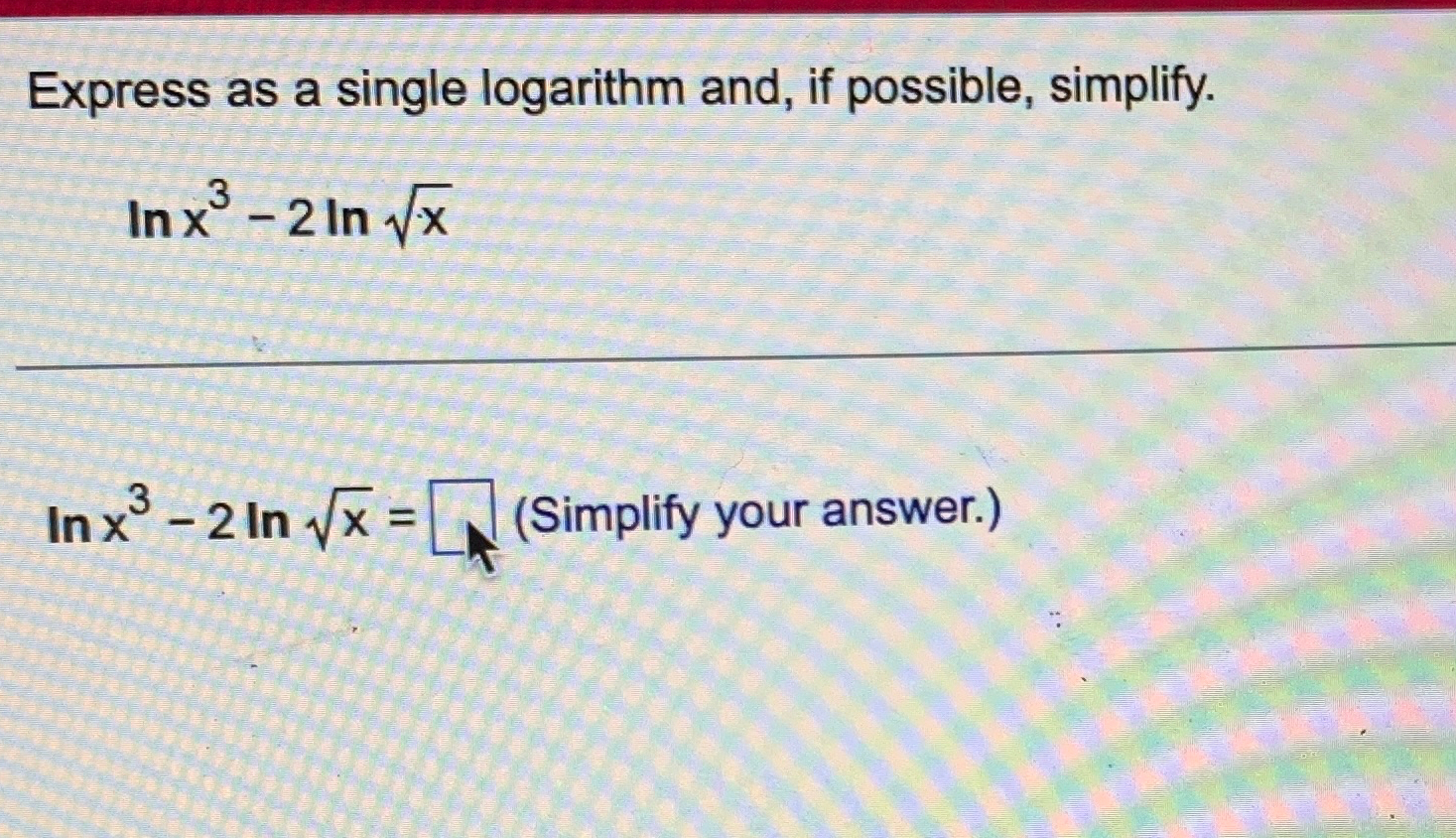 Solved Express as a single logarithm and, if possible, | Chegg.com