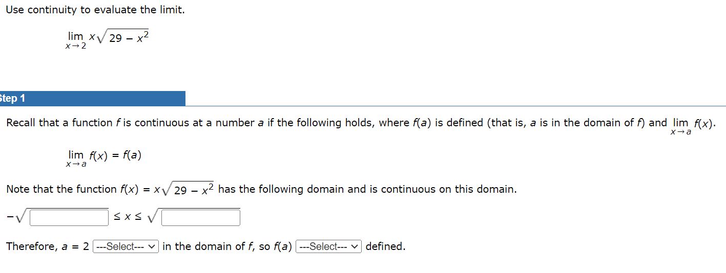 Solved Use continuity to evaluate the | Chegg.com