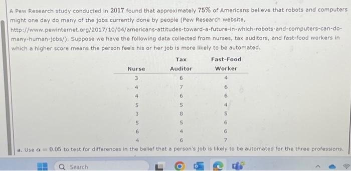 Solved A Pew Research study conducted in 2017 found that | Chegg.com